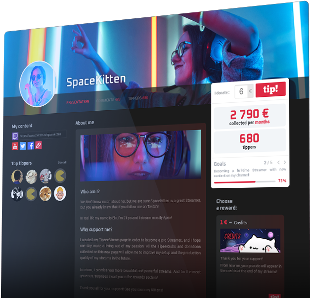 TipeeeStream - The monthly donation platform for Streamers