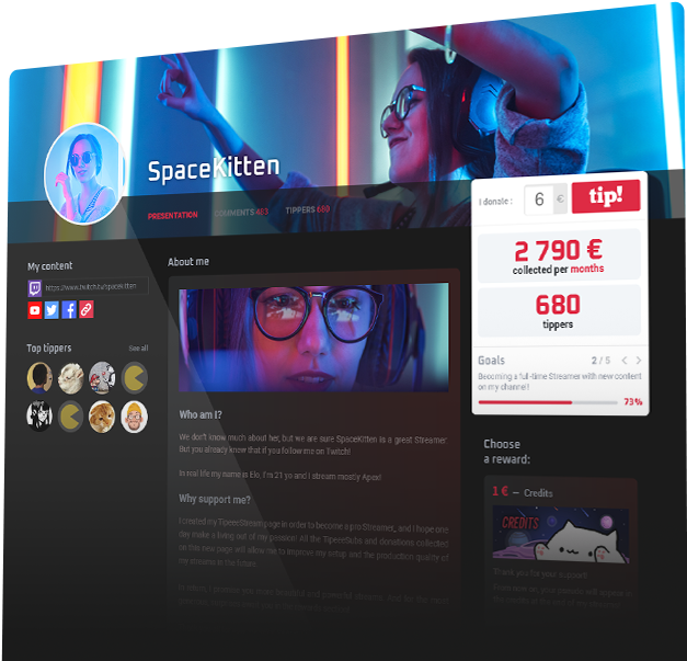 TipeeeStream - Collect Tips while you're streaming