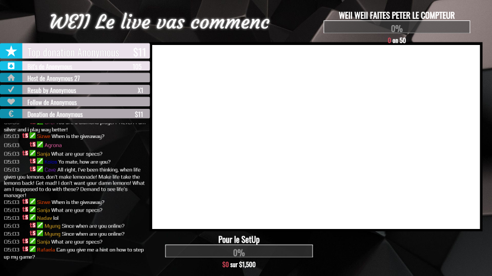 TipeeeStream - live pause 2 - Layout for your stream
